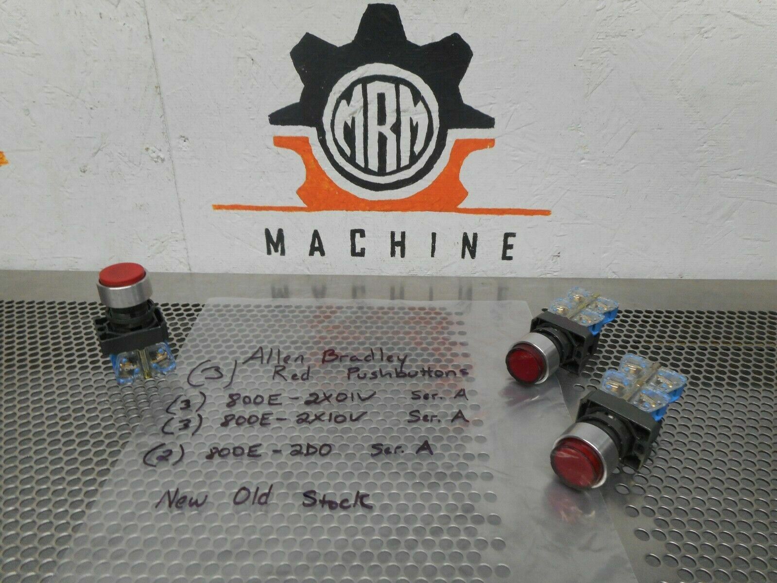 Allen Bradley Red Illuminated Pushbuttons With 800E-2X10V 800E-2X01V 8 ...