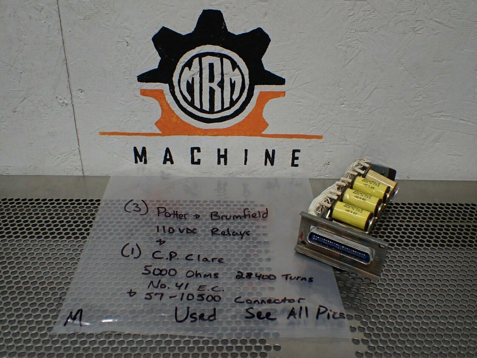 (3) Potter & Brumfield 110VDC Relays & (1) CP Clare 5000 Ohms Relay W ...