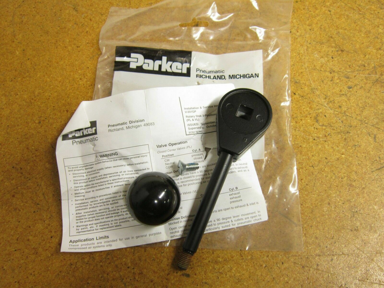 Parker Pneumaitc Operating Lever New – MRM Machine