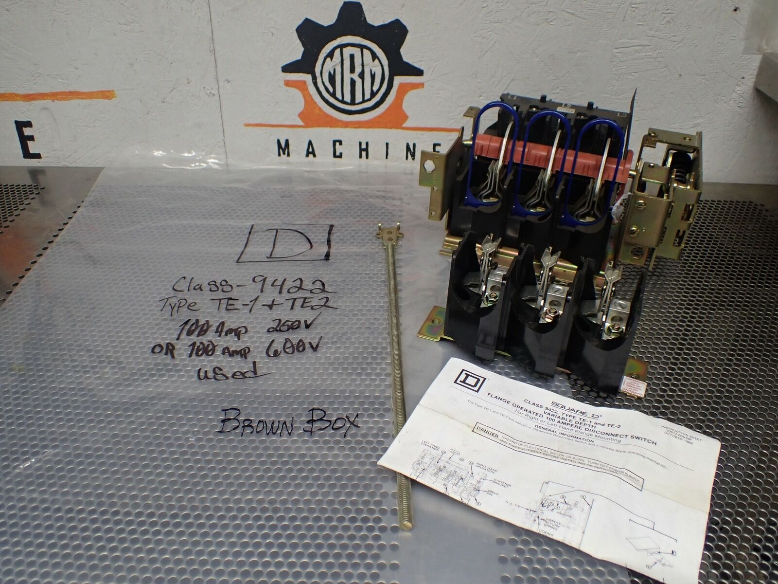 Square D 9422-TE-2 Flange Mounted Disconnect Switch 100A New Old Stock ...