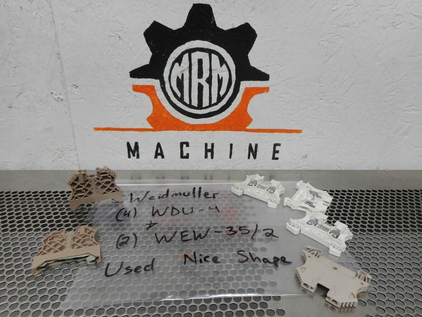 Weidmuller (4) WDU-4 Terminal Blocks & (2) WEW-35/2 End Blocks Used W ...